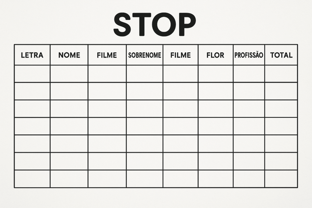 Jogo Stop para Imprimir: Modelos Prontos - Jogo Stop!